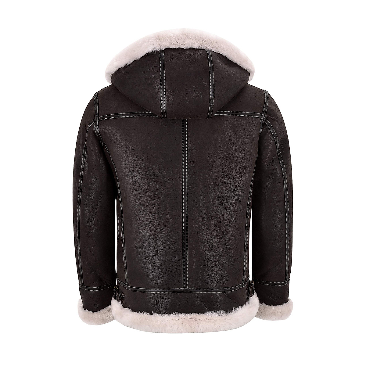 Men's Aviator RAF Classic B3 Sheepskin Bomber Flying Real Leather Jacket 116117 (XL, Brown/Beige)