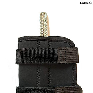 Labra Supportive Dog Rear Leg Hock Joint Wrap Brace with Metal Springs Protects Canine Wounds as They Heal Compression Brace Heals and Prevents Injuries and Sprains Helps Arthritis (Medium)