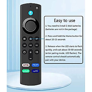 Voice Remote Control L5B83G Replacement for Fire TV (3rd Gen, Pendant Design), Fire TV Lite, Fire TV Stick 4K Max/Bundle (2nd Gen and Later), TV Cube (1st Gen and Later)