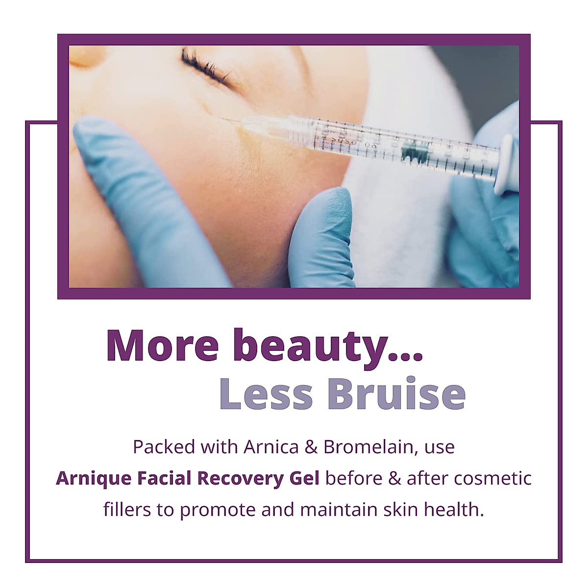 Arnique Arnica Gel for Face - Facial Recovery Aftercare for Fillers & Cosmetic Injection Treatments, Arnica Montana and Bromelain for Bruising and Swelling After Surgery Skin