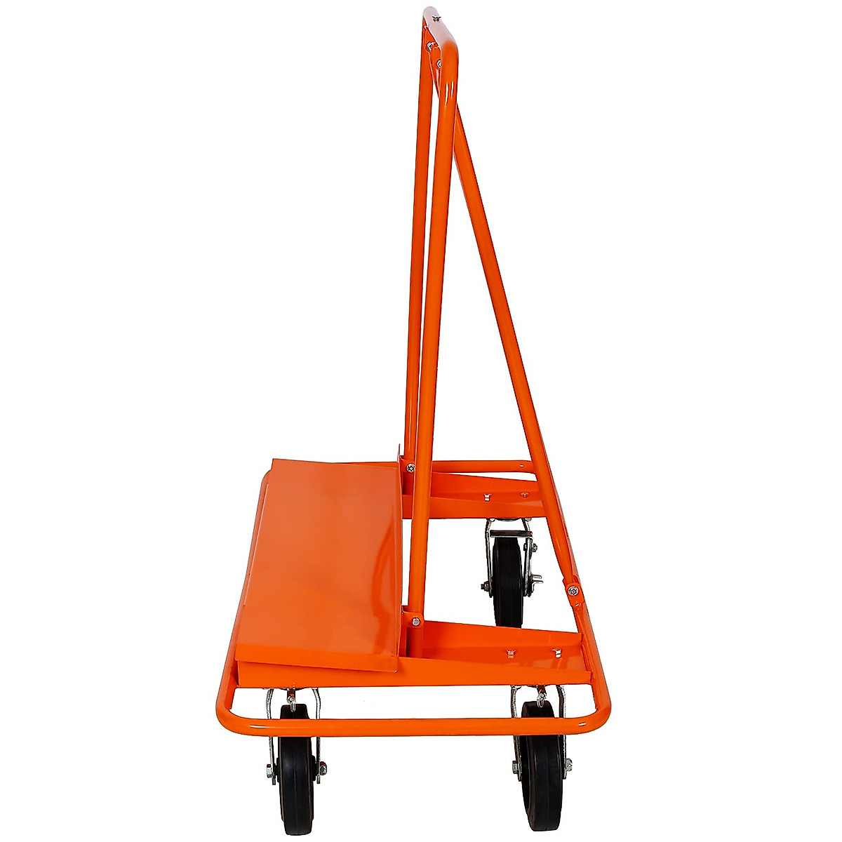 Veemuaro Drywall Sheet Cart, Heavy Duty Panel Dolly Cart 2400LBS Load Capacity with Four 8" Rubber Wheels, Rolling Dolly for Garage, Home, Warehouse (Orange)