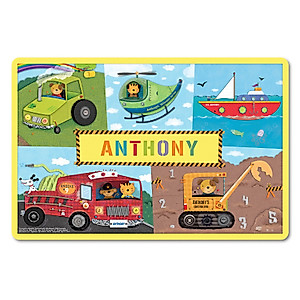 Personalized Placemat for Kids, Construction - I See Me!