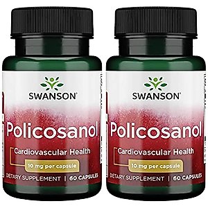 Swanson Policosanol 10 Milligrams 60 Capsules (2 Pack)