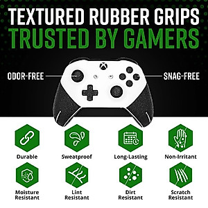 Dragon Grips Xbox Controller Grips, 2 Sheet Black Non-Slip Textured Rubber Grip Tape for Xbox One Controller Decal, Xbox One Elite Controller Grips, Including Thumb Stick, Triggers, Buttons, D-pad
