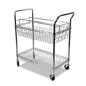 Alera Carry-All Mail Cart, 2-Shelf, 34-7/8w x 18d x 39-1/2h, Steel (MC343722CR)