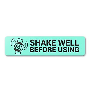300 Labels - Shake Well Before Using Labels - Teal Green, 1.7 inches x 0.4 inches for Veterinary Care Stickers, Strong Adhesive, Prescription Packages, Pharmacy Bottles, Refrigeration