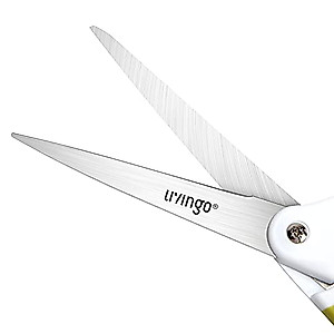 LIVINGO 10" Spring Action Fabric Scissors, Professional Sewing Scissors for Tailor Dressmaker, Spring Loaded Heavy Duty Fabric Shears for Crafting with Comfort Handle, All purpose(Green/White)