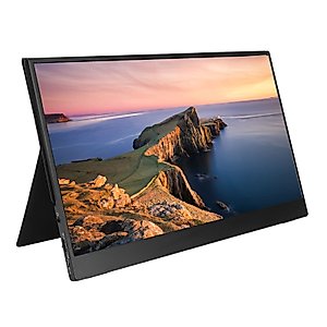 TOPINCN FHD Computer Display, 178 Degree Dual Speakers 14in IPS Portable Monitor 1920x1080 Resolution with Magnetic Cover for Mobile Phone (US Plug)
