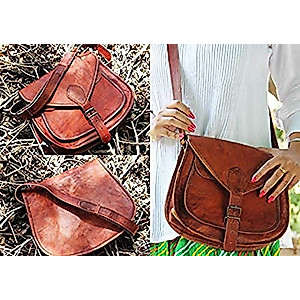 13" BROWN GENUINE LEATHER VINTAGE WOMEN'S PURSE BAG BOHO WESTERN HIPPY CLUTCH (12 inch)