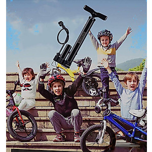 VIMILOLO Bike Pump, Air Bicycle Pump Inflator with Pressure Gauge for Presta and Schrader Valve Tire Ball Bike Portable Pumps 160PSI & 11BAR