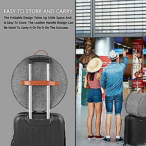 Hat Storage Boxes For Women And Men Storage With Lid Large Foldable Round Travel Decorative Hat Boxes Hat Box Hat Boxes For Men Storage
