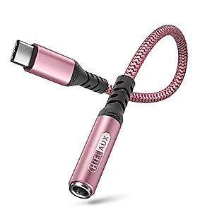 Besgoods USB Type C to 3.5mm Headphone Jack Adapter, USB C to Aux Audio Dongle Cable Cord Compatible with Samsung Galaxy S22 Ultra S21 S20 Note 20 10 S10 S9 Plus,Pixel 4 3, Pad Pro -Pink