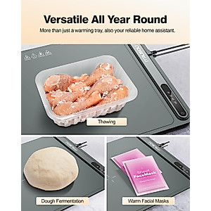 iTRUSOU Electric Warming Tray - Full Surface Heating,Rollable & Portable,Premium Silicone Nano-Material,3 Temperature Settings,Auto Shut-Off -Versatile Food Warmer for Gatherings,Parties,Everyday Use