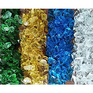 Golden Yellow Smooth Glass Chips Transparent Glitter Glass Broken 3-6mm Grinding Crushed vitreous Glass for Crafts Resin Mold Craft DIY hydroponic Plants Filler Home Nail Decoration(60g)