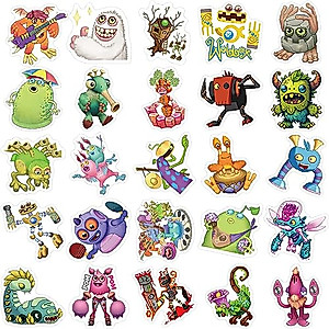 My Monster Singing Stickers for Mobile Phone Laptop Luggage Skateboard Box Tank Bucket Art Stickers Gifts for Your Kids Friends Lovers and Family On Christmas Children's Day