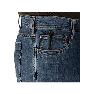 5.11 Tactical Men's Defender-Flex Straight Jeans, Mechanical Stretch Fabric, Classic Pockets, Style 74477, Medium Wash Indigo, 36W X 30L