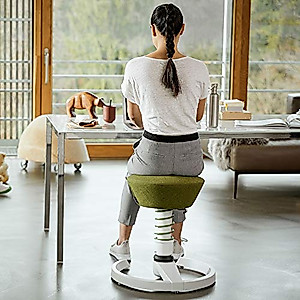 aeris Swopper Air New Edition Ergonomic Stool with castors - Dynamic Office Chair for a Healthy Back - Office Stool and seat Trainer - 17.7-23.2" Spring strut Type Standard