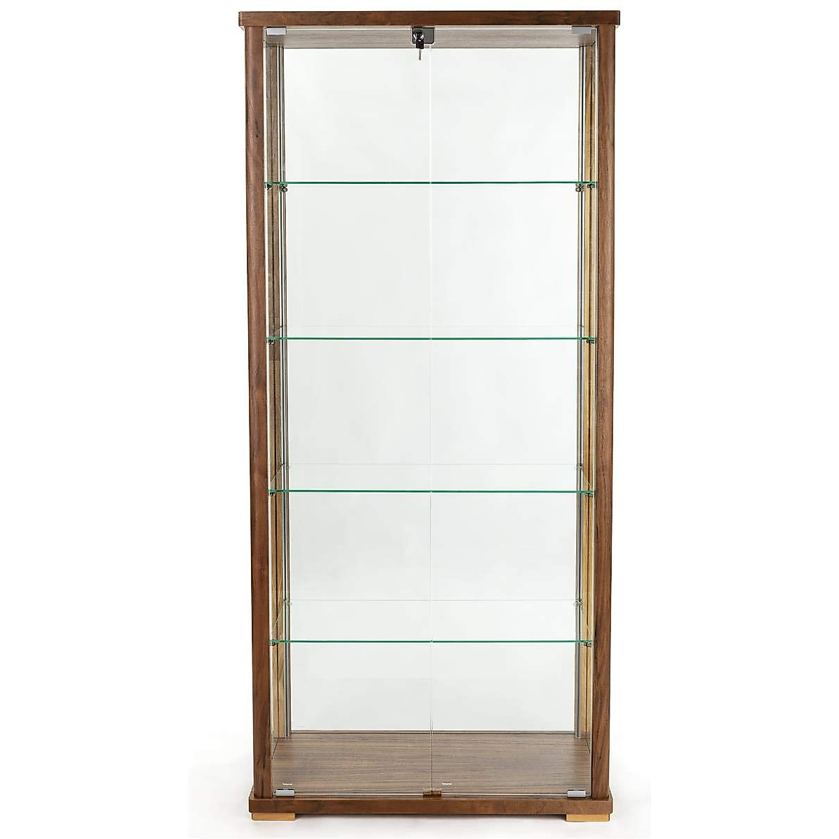 Displays2go Wood and Glass Curio Cabinet with Locking Doors – Walnut (DCKDWDWN30)