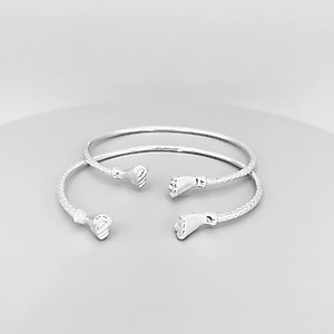 Better Jewelry Fist .925 Sterling Silver West Indian Bangles, 1 pair, Made in the Usa