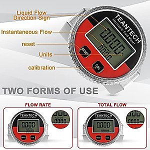 Professional Turbine Flow Meter Digital Flowmeter - Upgrade LCD Display with NPT Counter Oil Fuel Flowmeter for Measure Diesel Kerosene Gasoline
