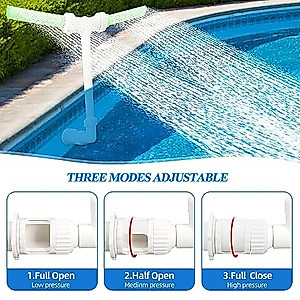 Opwulo Pool Fountain - Dual Spray Water Fountains for Above Ground/Inground Pools,2-in-1 Adjustable Waterfall Swimming - Pool Accessories,Outdoor Pool Sprinkler Fountain Cooler