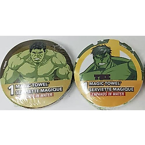 2 Different Incredible Hulk Magic Pop Up Towel Wash Cloths - Varied Designs