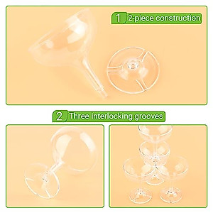 Belinlen 18 Count 5oz Acrylic Martini Glasses for Party Champagne Tower Plastic Champagne Coupe Glasses for Martini, Margarita, Cocktail, Dessert(Reusable, Dishwasher Safe)