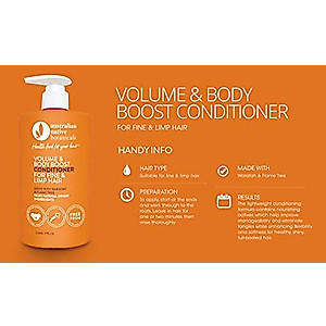 Australian Native Botanicals Natural Conditioner For Vegan Sulfate Free Conditioner For Men & WomenFine, Limp & Oily Hair, 17 Fl Oz