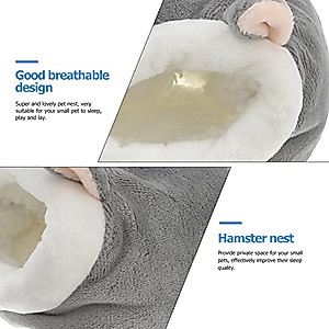 TEHAUX Mini Hamster Bed Hideouts and Houses, Cotton Mini Animal Pet Nest Cave, Cute Warm Bed for Hamster (Grey)