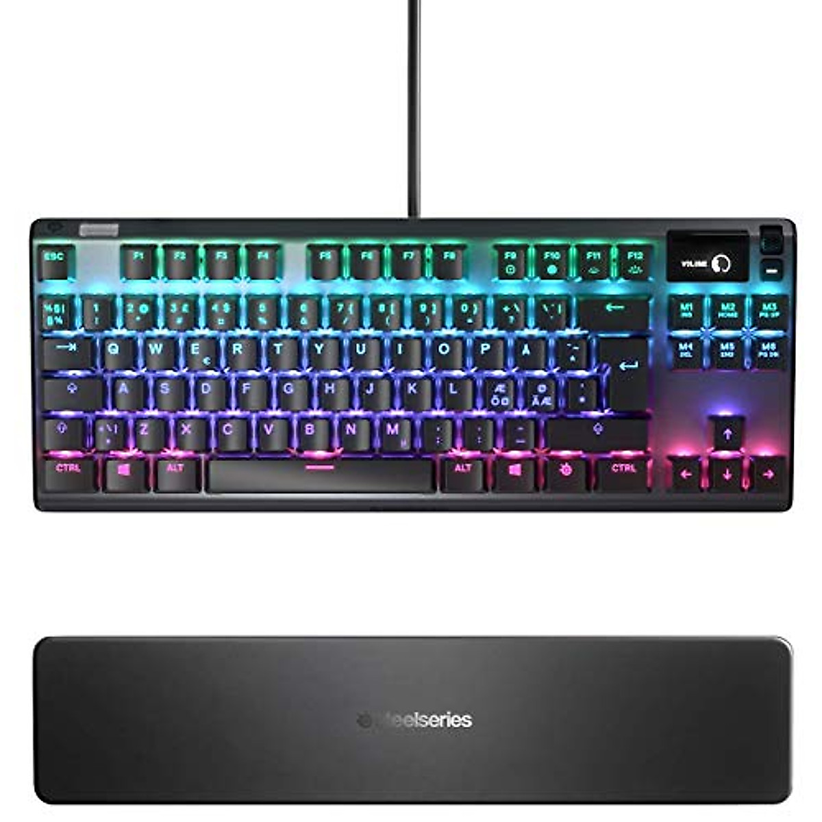 SteelSeries Apex Pro TKL HyperMagnetic Gaming Keyboard - Adjustable Actuation - Esport TKL Format - OLED Display - RGB - PBT Keys - USB-A - Nordic QWERTY
