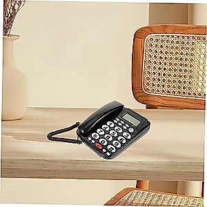 Business Phones Home Landline Home Phones Business Phone Household Phone Desk Phone English Telephone Battery Free Black PVC Crafts Desktop Telephone Home Phones