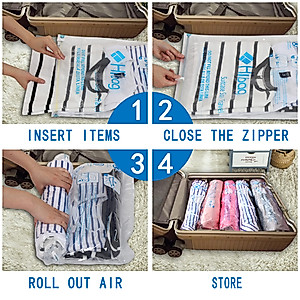 HIBAG Vacuum Storage Bags, Space Saver Vacuum Seal Storage Bags 20-Pack Sealer Bags for Clothes, Clothing, Bedding, Comforter, Blanket (20C)