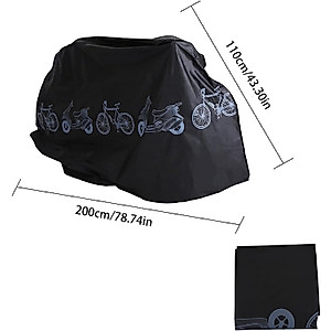 Bike Cover Waterproof Dustproof Cover for Indoor and Outdoor Use Rain Sun UV Wind Snow Proof Resistant Bicycle Storage (Black)