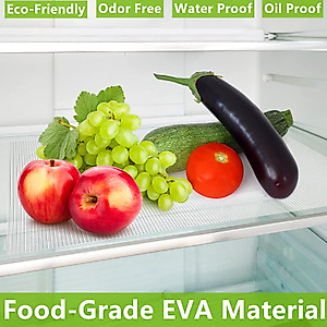 DEAYOU 2 Roll Clear Shelf Liner, 12"x 40 FT EVA Nonslip Drawer Liner, Non-Adhesive Kitchen Liner, Waterproof Pantry Fridge Liner, Oilproof Grip Liner Mat Protector for Table, Rack, Cuttable, Washable