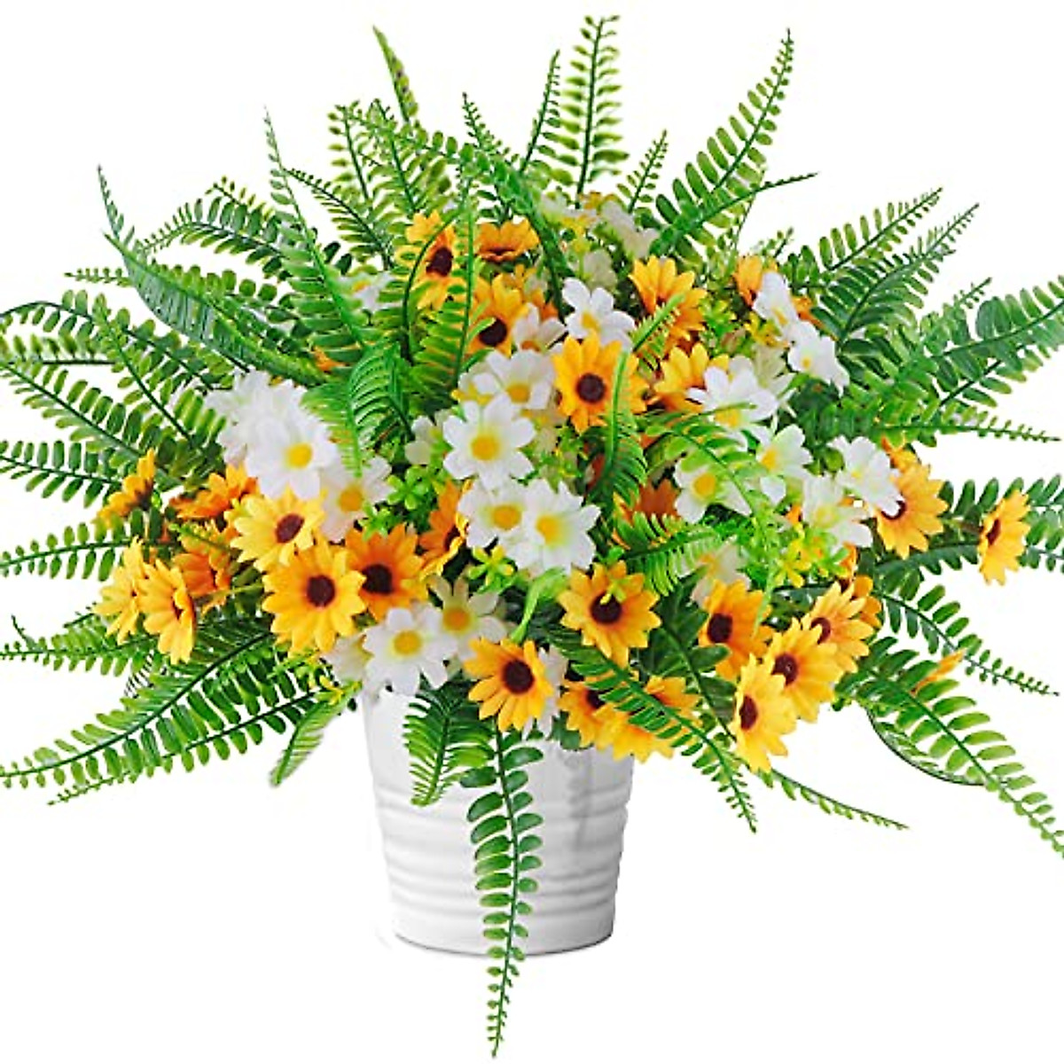 12 Bundles Artificial Fake Flowers for Outdoor Decoration,UV Resistant Faux Plastic Fabric Greenery Shrubs Plants for Hanging Planters Outside Porch Vase Home Window Decoration