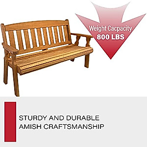Amish Casual Heavy Duty 800 Lb Mission Pressure Treated Garden Bench (4 Foot, Cedar Stain)