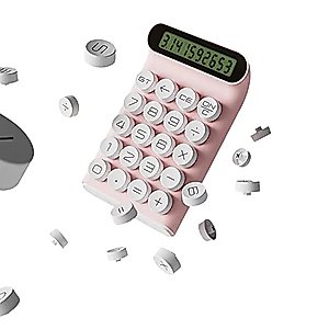 Mechanical Switch Calculator,Pink Cute Calculator,10 Digit Large LCD Display Desktop Calculator Large and Sensitive Button Financial Calculator for Office,Home and School (Pink)