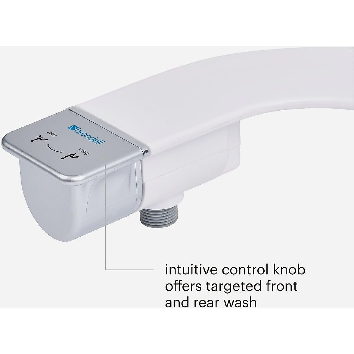 Brondell SS-250 SimpleSpa Thinline Essential Bidet Attachment for Toilet Seats with Adjustable Water Pressure, Side Arm Control, Thin Profile, Silver Knob (Dual Nozzle)