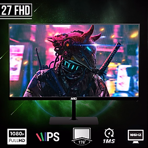 TechMagnet Gaming Desktop PC, Intel i5 6th Gen, Galaxy, 16GB RAM, 240GB SSD, MTG New 27 Inch 165HZ Gaming Monitor, RGB Keyboard Mouse, GT 1030, Speaker, Webcam, Win 10 Pro (Renewed)