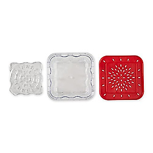 RSVP International Reusable Food Storage Collection Berry Keeper Set, Red 5.125x4.125, Blue 4.25x2.125