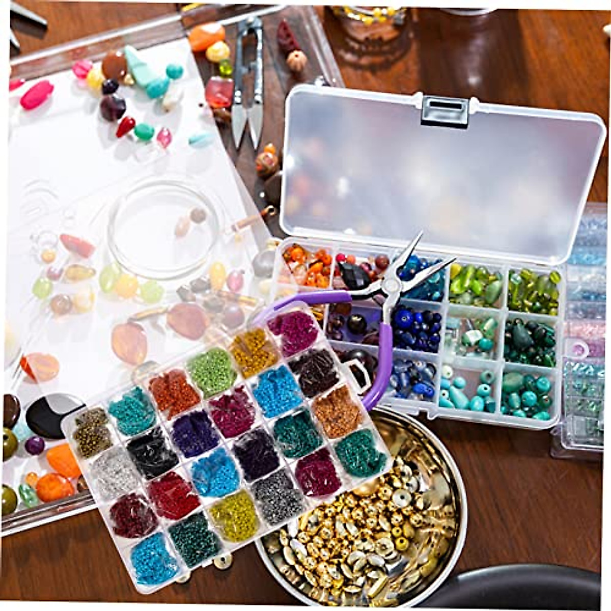 COHEALI 1 Set Hand Beaded Gasket Kit Bulk Jewelry Large Hole Glass Beads Loose Beads Bracelet Bead Kit Beads for Jewelry Making Glass Bracelet Making Beads DIY Craft Beads Kit DIY Supplies