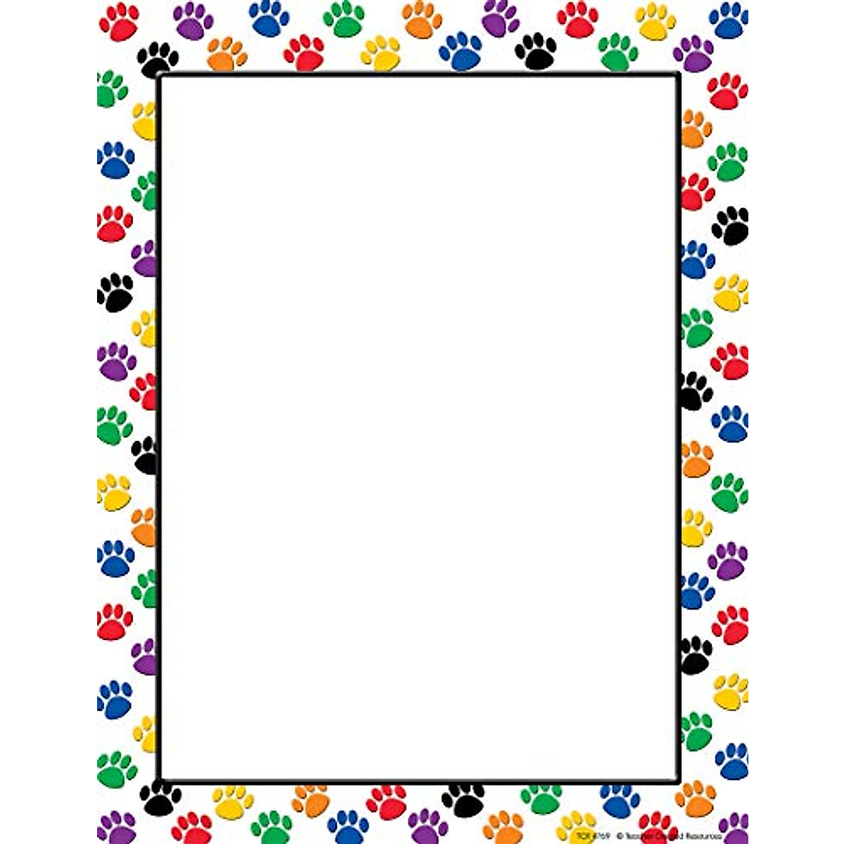 Teacher Created Resources Colorful Paw Prints Computer Paper (4769), Multicolor 8.5 inches X 11 inches