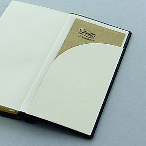 LETTS Note Origins Collection Slim Pocket Size Address Book with Gold Pen, Ruled, 160 Pages, Cream Paper, 5.75" x 2.75", Black (B090028)