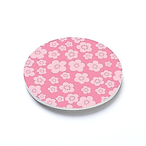 Floral Bubblegum Pink 2.75 x 2.75 Ceramic Car Coasters Pack of 2