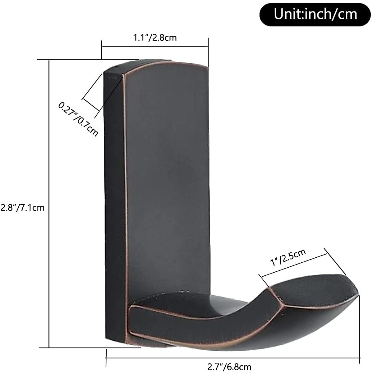 WINCASE Bronze Towel Hook, Bathroom Antique Robe Hooks Wall Mounted, Oil Rubbed Rustic Farmhouse Bathrobe Coat Clothes Hook 6 Pack