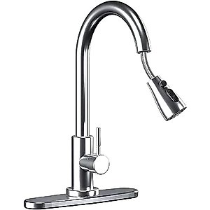 Kitchen-Faucets,Kitchen Faucet with Pull Down Sprayer -Kitchen Sink Faucet -Stainless Steel