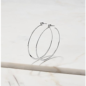 Michael Kors Stainless Steel and Cubic Zirconia Whisper Hoop Earrings for Women, Color: Silver (Model: MKJ6000040)