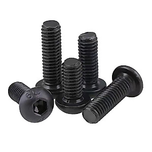 M12-1.75 x 40mm Button Head Socket Cap Screws, 10.9 Grade Alloy Steel, Allen Socket Drive, Black Oxide Finish, Full Thread (10.9 Grade,5 Pcs)