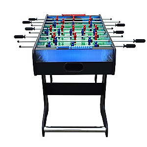 Hathaway Gladiator 48" Folding Foosball Table, Arcade Table Soccer for Game Rooms, Includes Foosballs, Blue/Black