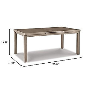 Signature Design by Ashley Beach Front Contemporary Outdoor Dining Extension Table, Light Brown